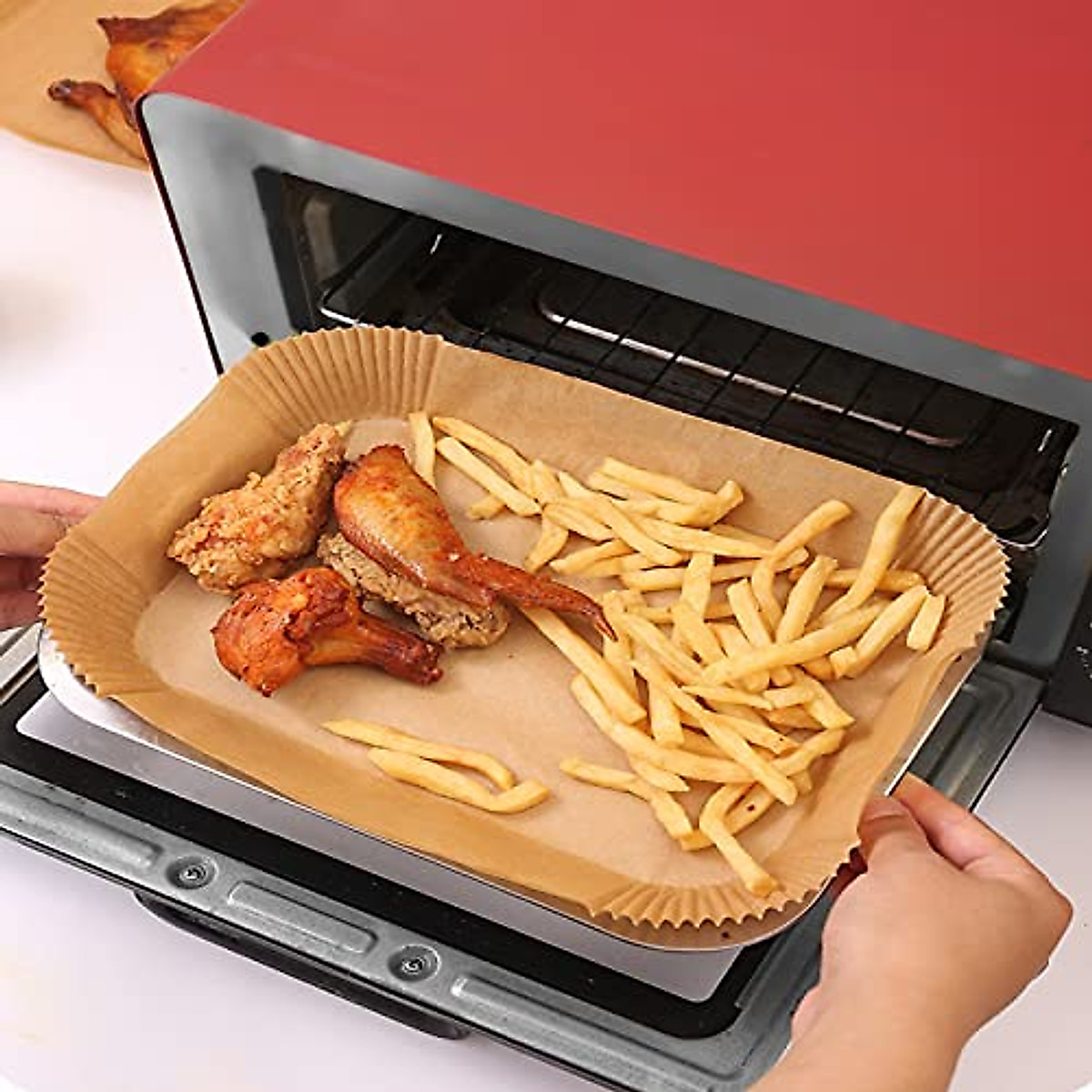 KBGRAX 150PCS Air Fryer Disposable Paper Liners for Ninja DZ201 DZ401 DZ550,Food Grade Air fryer Parchment Paper Liners for Ninja Foodi Dual Air Fryer