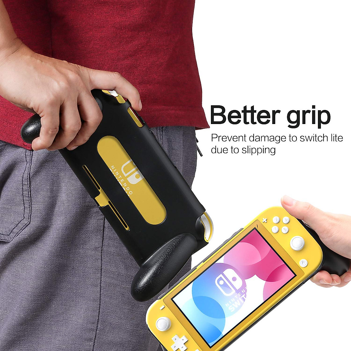 HEATFUN Grip for Nintendo Switch Lite, Comfortable and Ergonomic Switch Lite Grip - Accessories for Nintendo Switch Lite