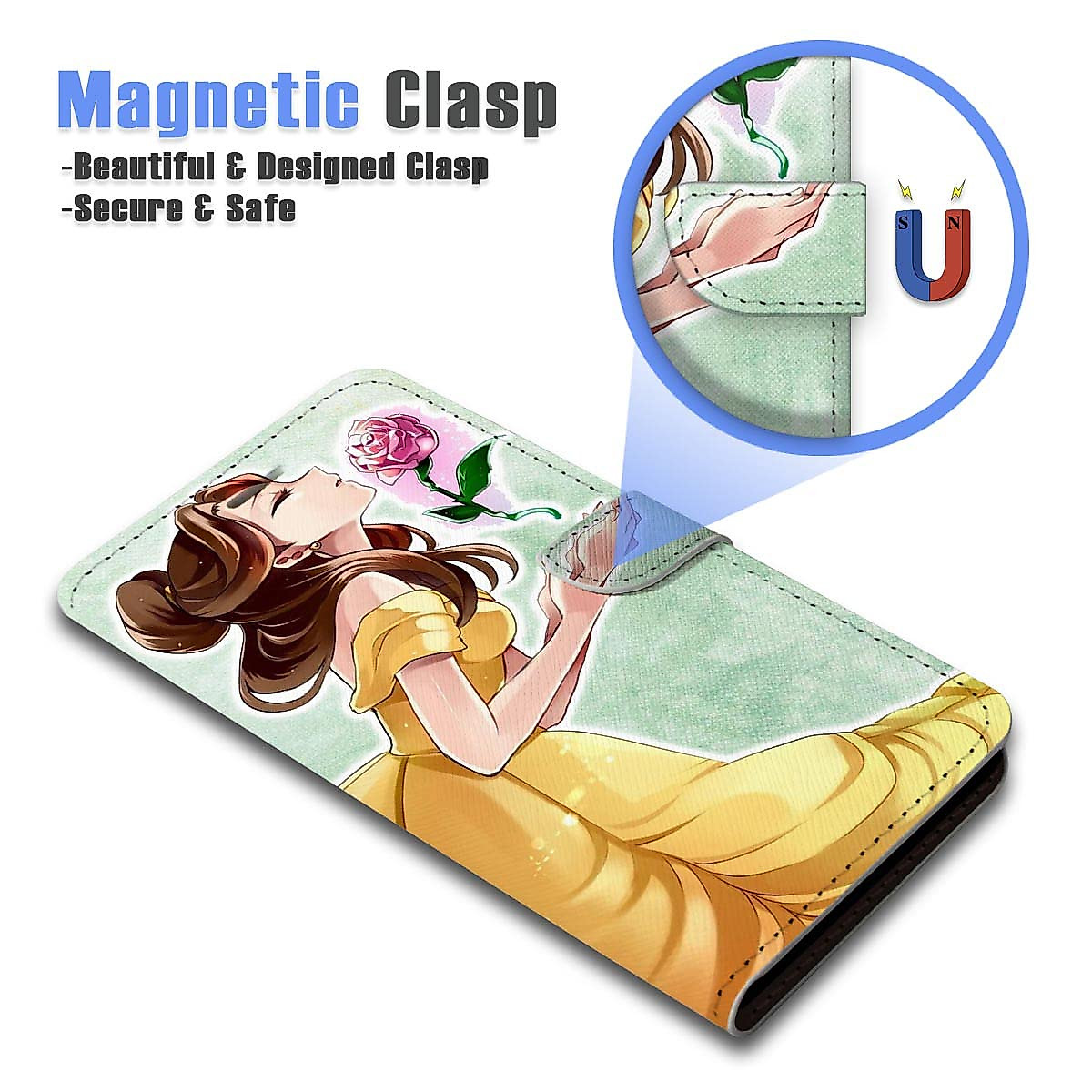 for iPhone Xs, for iPhone X, Designed Flip Wallet Phone Case Cover, A24586 Beauty Beast Belle 24586