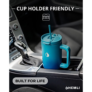 40 Oz Tumbler with Handle and Straw, Insulated Tumbler with Leakproof 2-in-1 Lid and Straw, Reusable and Portable Water and Coffee Stainless Steel Travel Mug, Vacuum Insulated (Iridescent)