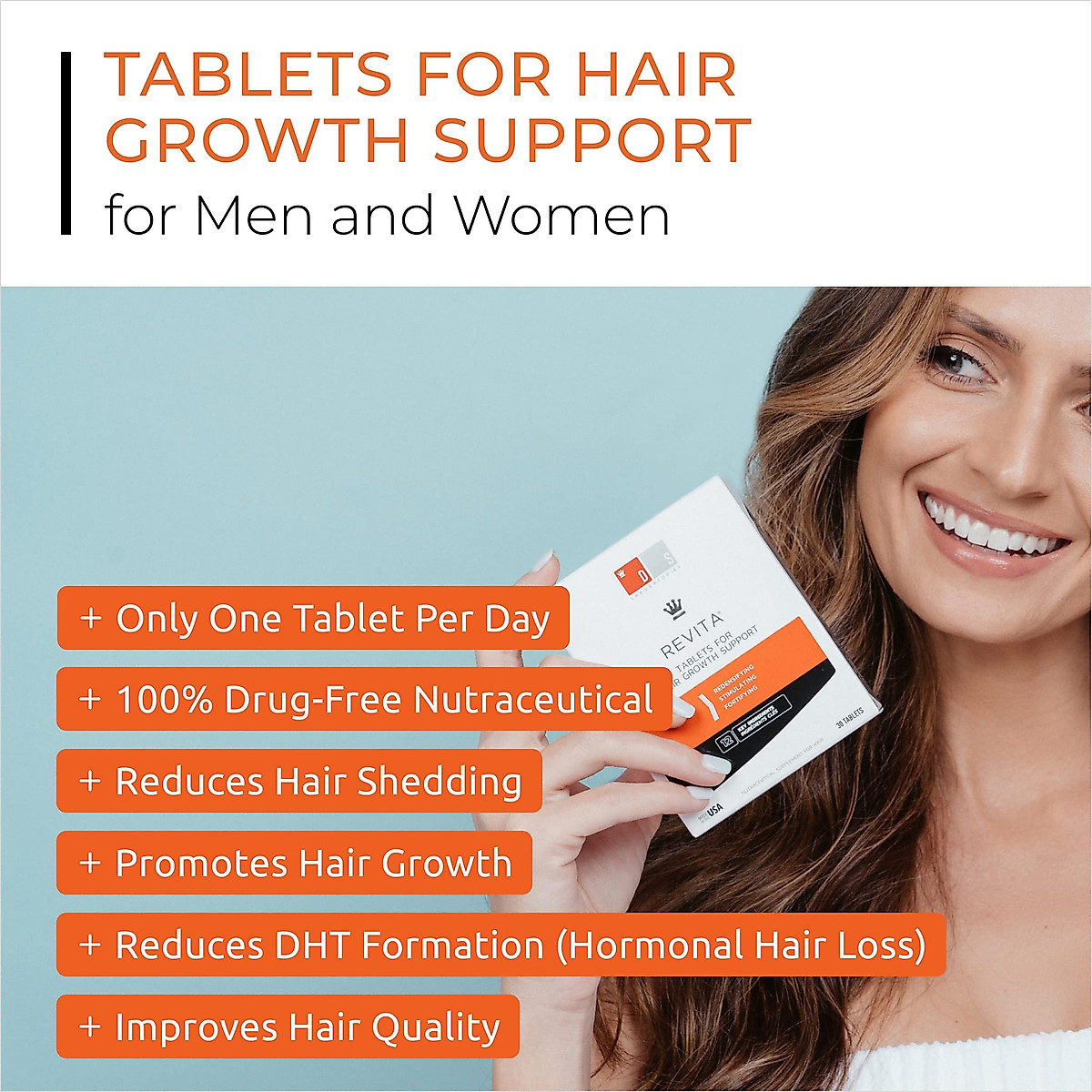 DS Laboratories Revita Shampoo and Conditioner Set & Revita Tablets, Hair Thickening Shampoo and Conditioner & Hair Vitamins for Thicker Hair Growth, Hair Care