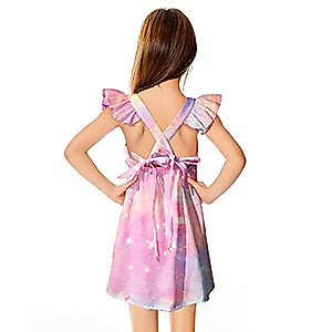 Princess Dress Square Neck Toddler Girls Dress Up Clothes Ruffles Sleeve Tie Costume for Little Girls