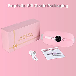 HZD Portable Cordless Heating Pad, Period Menstrual Heating Pad with 3 Heat Levels and 3 Massage Modes, Portable Electric Fast Heating Belly Wrap Belt for Women and Girl