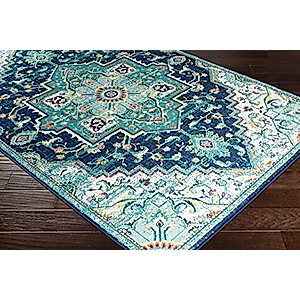 Artistic Weavers Wendy Vintage Medallion Area Rug,6'7" x 9'6",Teal/Dark Blue