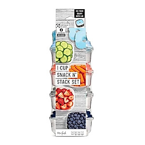 Fit & Fresh Stak Pak Set, 6 Piece, Plastic, New Multicolored