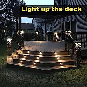 6pcs Waterproof Outdoor Solar Deck Lights, LED Outdoor Step Lights Waterproof Garden Lamps, Home Decorative Wall Mount Lamps