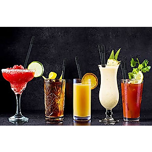 Silicone Tip Paper Straws - 250 pack - 7 3/4 inch Unwrapped Paper Drinking Straws with Silicone Tips (Black)