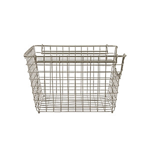 Spectrum Diversified Scoop Stacking Storage Basket, Medium, Satin Nickel (03277)