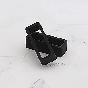 Micro Traders 10x Smartwatch Strap Ring Keeper 22mm Black Watch Band Ring Holder Watch Band Loop Silicone for Sport Watch Compatible with Huawei GT Sports Watch