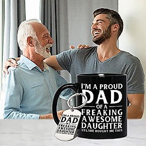 Dad Birthday Gifts From Daughter Dad Gifts From Kids 11oz Best Dad Coffee Mug Happy Bday Christmas Holiday Presents For Father Dad In Law Bonus Dad Step Dad Men Black Cup Gift Set With Keychain