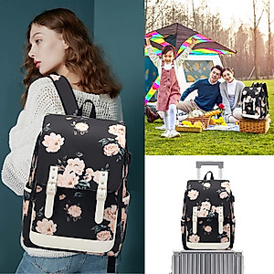 Nazoelly Floral Laptop Backpack,College School Backpack with USB Charging Port