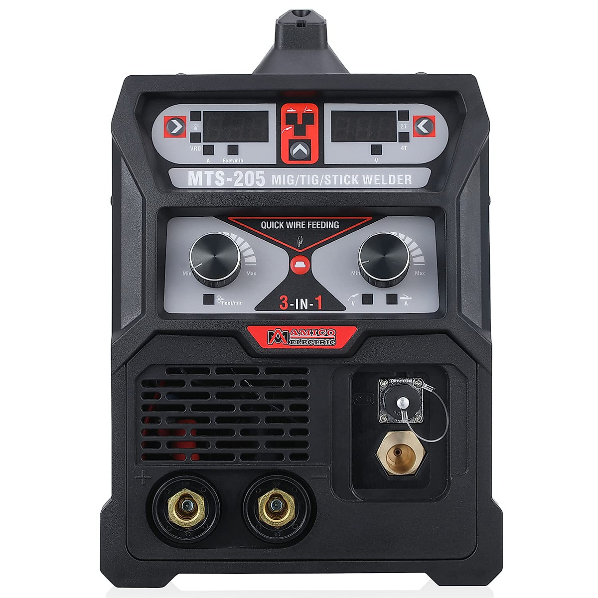 Amico MTS-205, 205-Amp MIG/MAG/Flux-Cored/TIG/Stick Arc Combo Welder, Compatible Spool Gun Welding Aluminum
