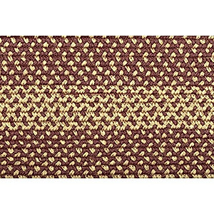 VHC Brands Burgundy Tan Jute Rug Oval Stencil Stars w/Pad 20x30