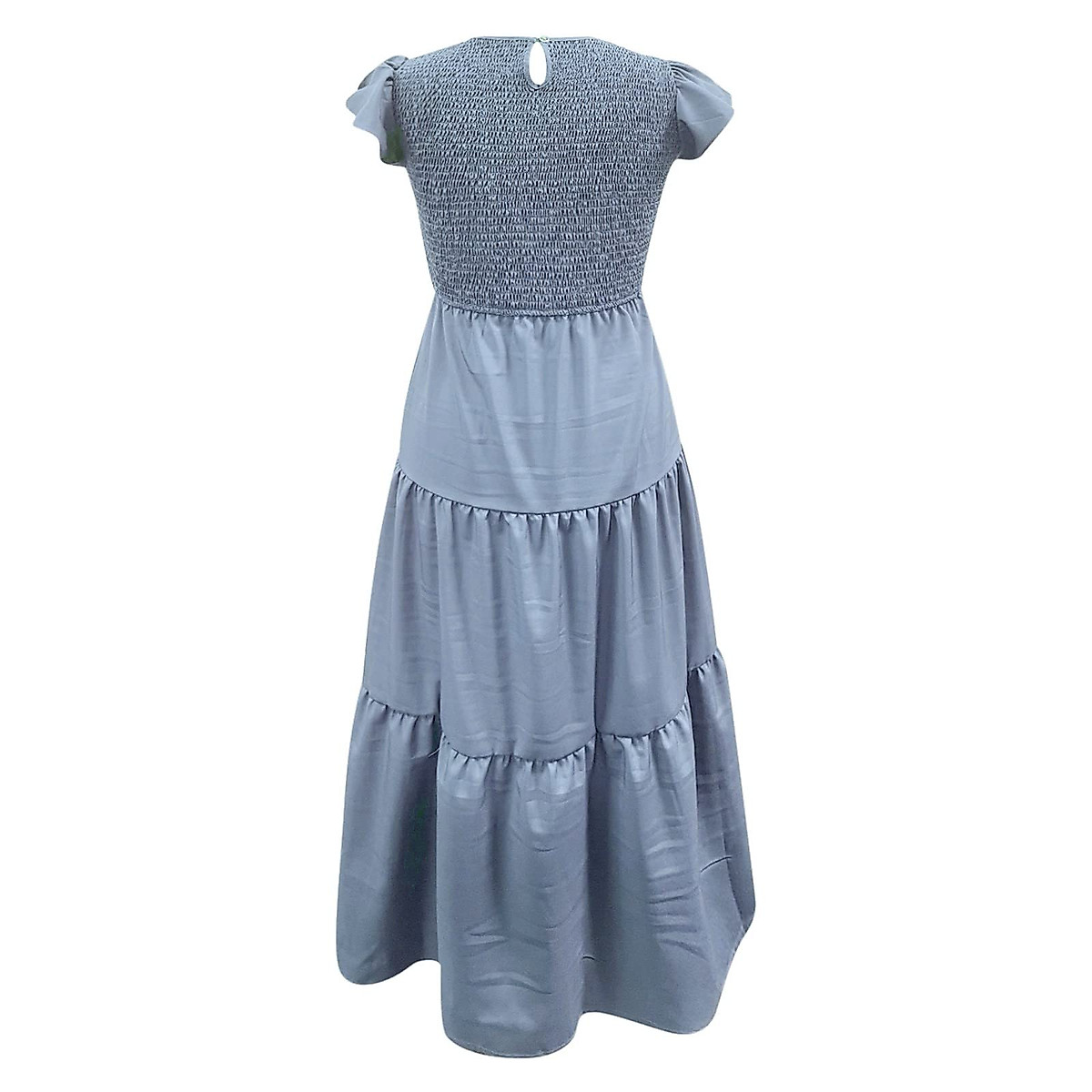 Sundresses for Women Cap Sleeve V Neck Dress Belt Wrap Split Boho Floral Dresses Wedding Party Maxi Sundresses Sky Blue