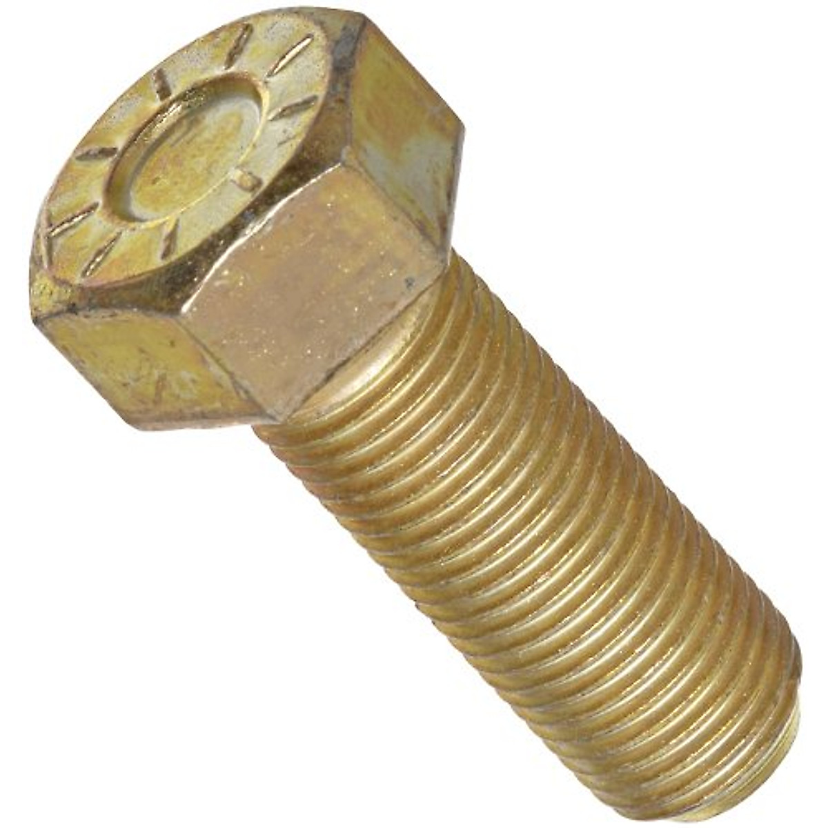 Steel Hex Bolt, Grade 9, Zinc Yellow-Chromate Plated Finish, Hex Head, External Hex Drive, 3/4" Length, Fully Threaded, 5/16"-18 Threads, Made in US (Pack of 25)