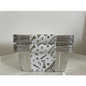 MESTAEK 30 Pack Drip Pans Compatible, 8" x 3.7" x 3" Griddle, Rear Grease Cup, Disposable Aluminum Foil for Baking, Cooking, Heating, Storing, Prepping Food