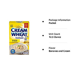 Cream of Wheat Instant Hot Cereal, Bananas and Cream, 1.23 Ounce, 10 Packets