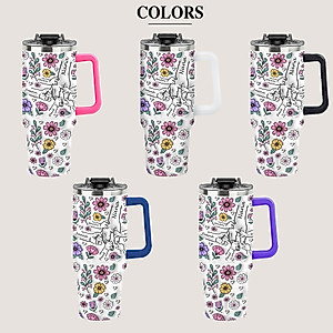 Personalized Mothers Day Birthday Gifts for Mom Nana Grandma, Custom You Hold Our Hands Also Our Hearts 2D 40oz Tumbler with Name, Customized Mother's Day Gifts from Daughter Son Kid, Travel Cup