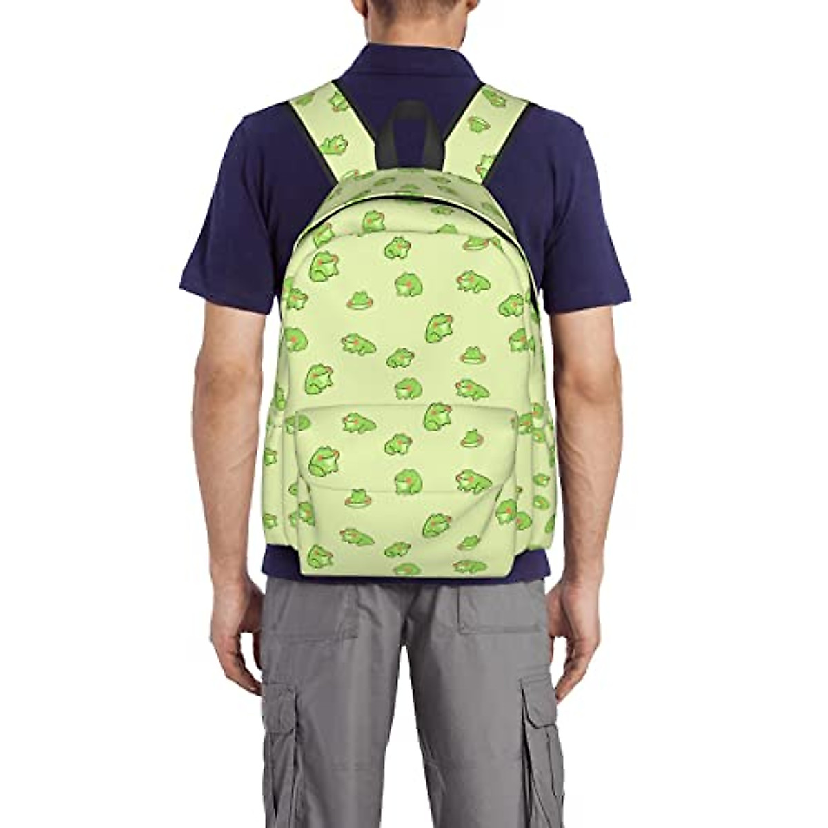 Qwalnely Frog Backpack School Bookbag Laptop Durable Waterproof Adjustable Backpacks for Girls Women & Boys Men