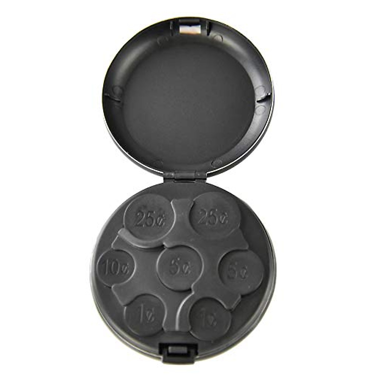 HOME-X Coin Dispenser, Hard Case Organizer and Storage for Coins, Small Money Sorter and Coin Holder for Collectors, 3 ¼" D x 1 ¼" H, Black