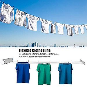 Clothesline, Telescopic Retractable Clothesline Clothes Drying Rope Hanger for Indoor Outdoor Supplies(Five Ropes)