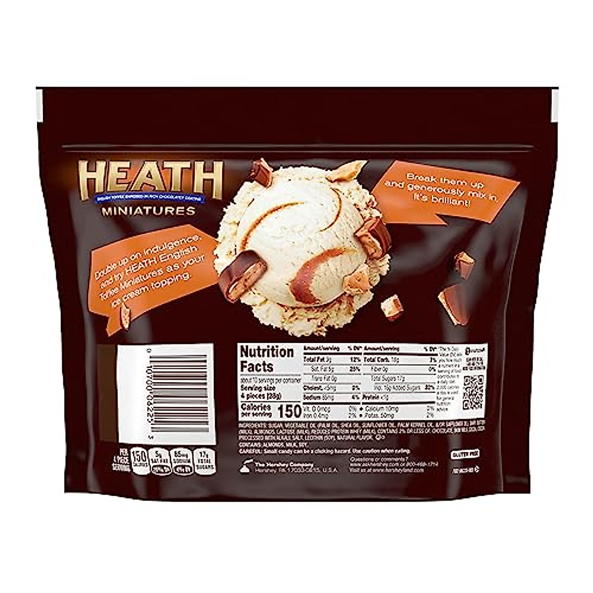 HEATH Miniatures Chocolatey English Toffee Candy Share Pack, 10.2 oz