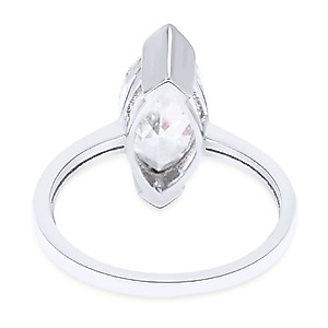 Jewel Zone US 4 1/2 Carat Marquise Cut White Cubic Zirconia Solitaire Engagement Ring In 14k White Gold Plated 925 Sterling Silver (4.50 Cttw) Ring Size - 5