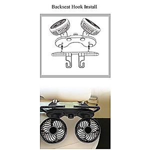 HITOPTY 12V Car Fan, 360 Degree Swivel 2 Speed Electric Backseat Fans for Auto SUV RV Vehicle Boat