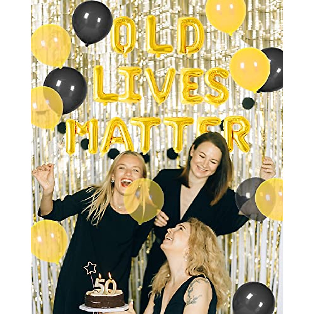 GallaRato Old Lives Matter Balloon Old Lives Matter Banner Retirement party decorations Retirement Backdrop 40th 50th 60th 70th 80th 90th 100th Birthday Party Decorations