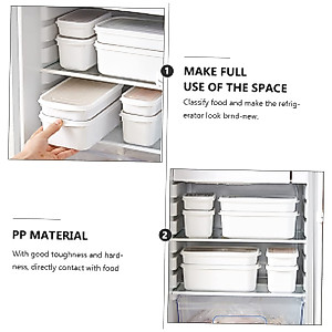 VOSAREA White Storage Bin 8 Pcs Food Storage Box Fridge Storage Containers Refrigerator Storage Bins Kitchen Storage Containers Food Prep Containers