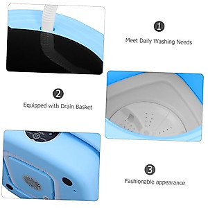 UKCOCO Folding Washing Machine Washing Machine Foldable Mini Washing Machine Small Laundry Washer Portable Washing Machine Mini Travel Washing Machine Bucket Washing Machine Blue Plastic