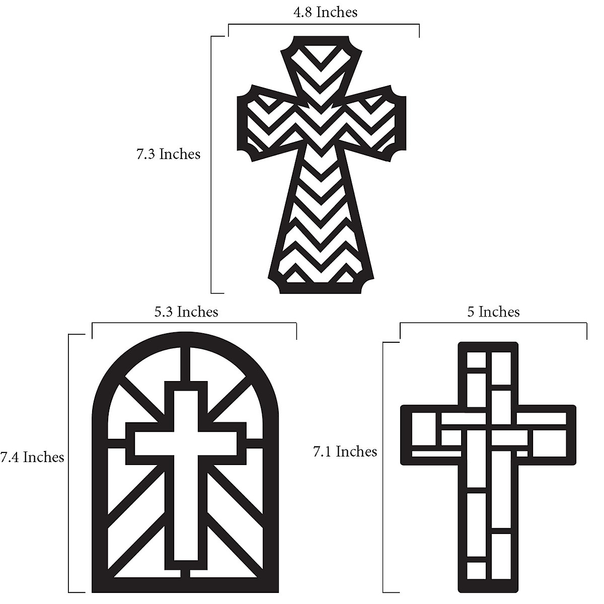 VHALE Suncatchers Craft 3 Sets (9 Cutouts) w Tissue Papers Stained Glass Effect Paper Sun Catcher Kit, Window Art, Classroom Crafts, Creative Art Projects, Kids Party Favors (Cross)