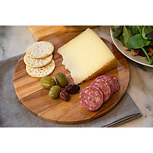 Ironwood Gourmet 28445 Multi-Use Circle Serving Board, Acacia Wood, 9 Inch Diameter