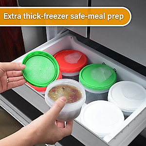 EONJOE 8 oz Plastic Containers with Lids 12-pack Food Storage Container 1 Cup Meal Prep Bowls Airtight Stackable Dishwasher Freezer Safe