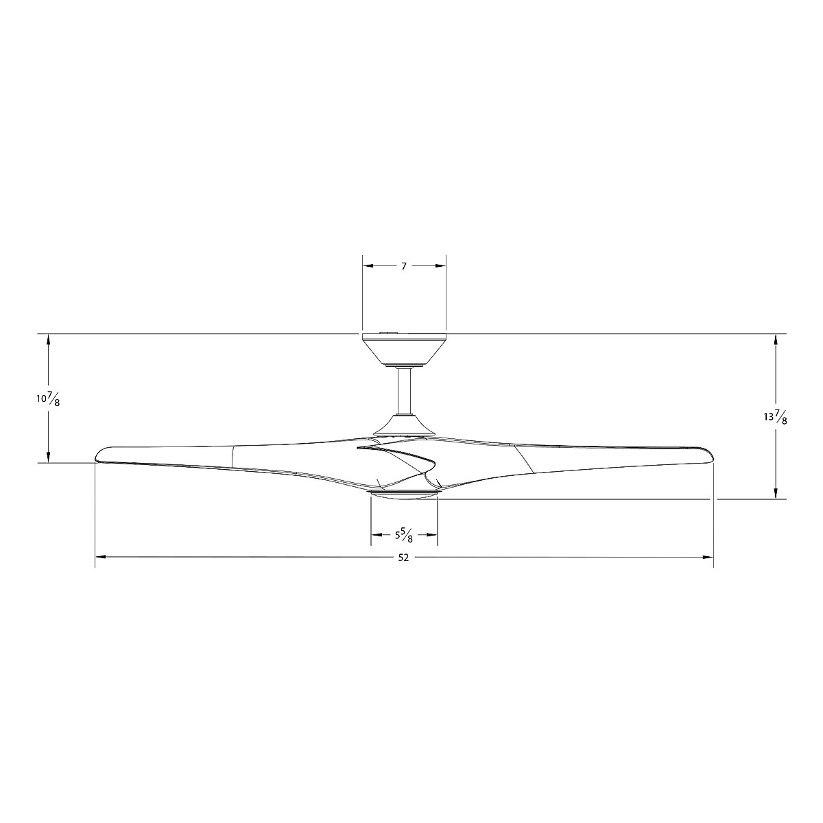 Zephyr Smart Indoor and Outdoor 3-Blade Ceiling Fan 52in Matte Black Distressed Koa with 3000K LED Light Kit and Remote Control works with Alexa, Google Assistant, Samsung Things, and iOS or Android App