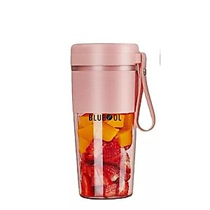 BluBool Portable Blender for Shakes, Smoothies, and Juice, 400ml Personal Size Blender Ideal for Gym, Office, and Traveling, USB Rechargeable Mini Smoothie Blender Mixer with 6 3D Blades Juicer Cup for Sports Travel Home Office (Pink)