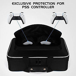 Alltripal Carrying Case Compatible with PlayStation 5 Console, Case Travel Bag & Protective Shoulder Storage Bag Compatible with PS5 Disc/Digital Edition Headset/Controller/Stand/Game Cards & More
