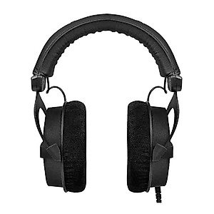 beyerdynamic DT 990 PRO Studio Headphones (Ninja Black, Limited Edition) Bundle with Headphone Hanger Mount with Built-in Cable Organizer (2 Items)