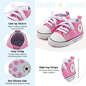 Save Beautiful Baby Girls Boys Canvas Sneakers Soft Sole High-Top Ankle Infant First Walkers Crib Shoes