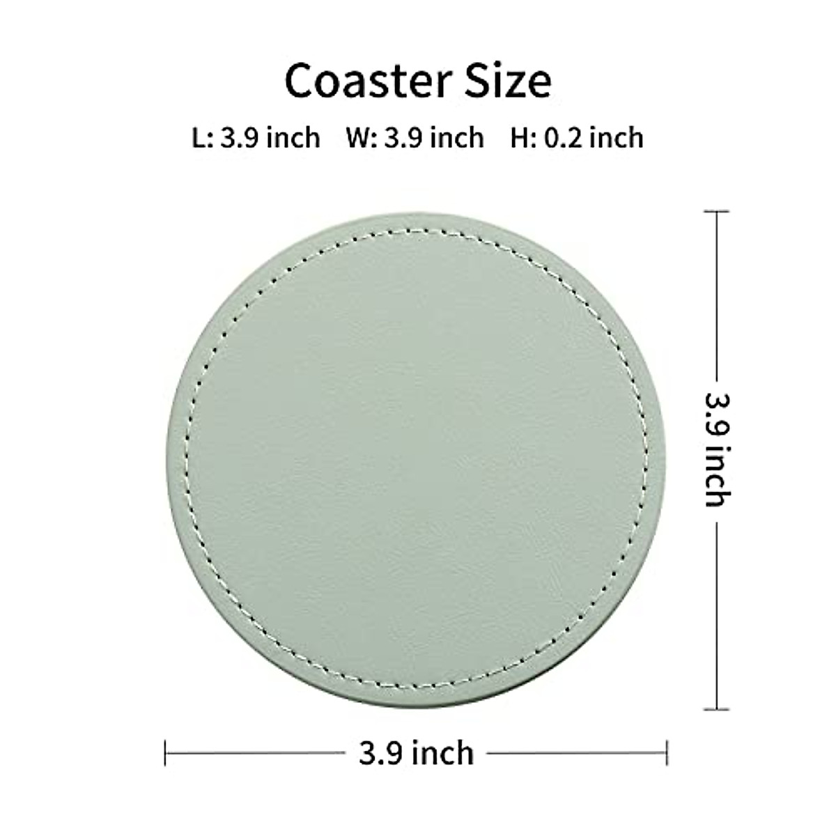 CASEGRACE Drink Coasters with Metal Holder Stand Set of 6, PU Leather Absorbent Coasters with Cork Base Table Coaster Set Decorative Coffee Cup Coasters Housewarming Gift for Home Decor