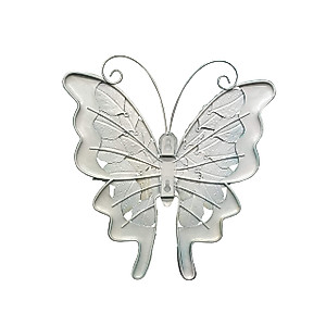 Bownew Butterfly Wall Decor Metal Outdoor Garden Hanging Art Insect Theme Decorations for Home, Yard and Patio - Yellow