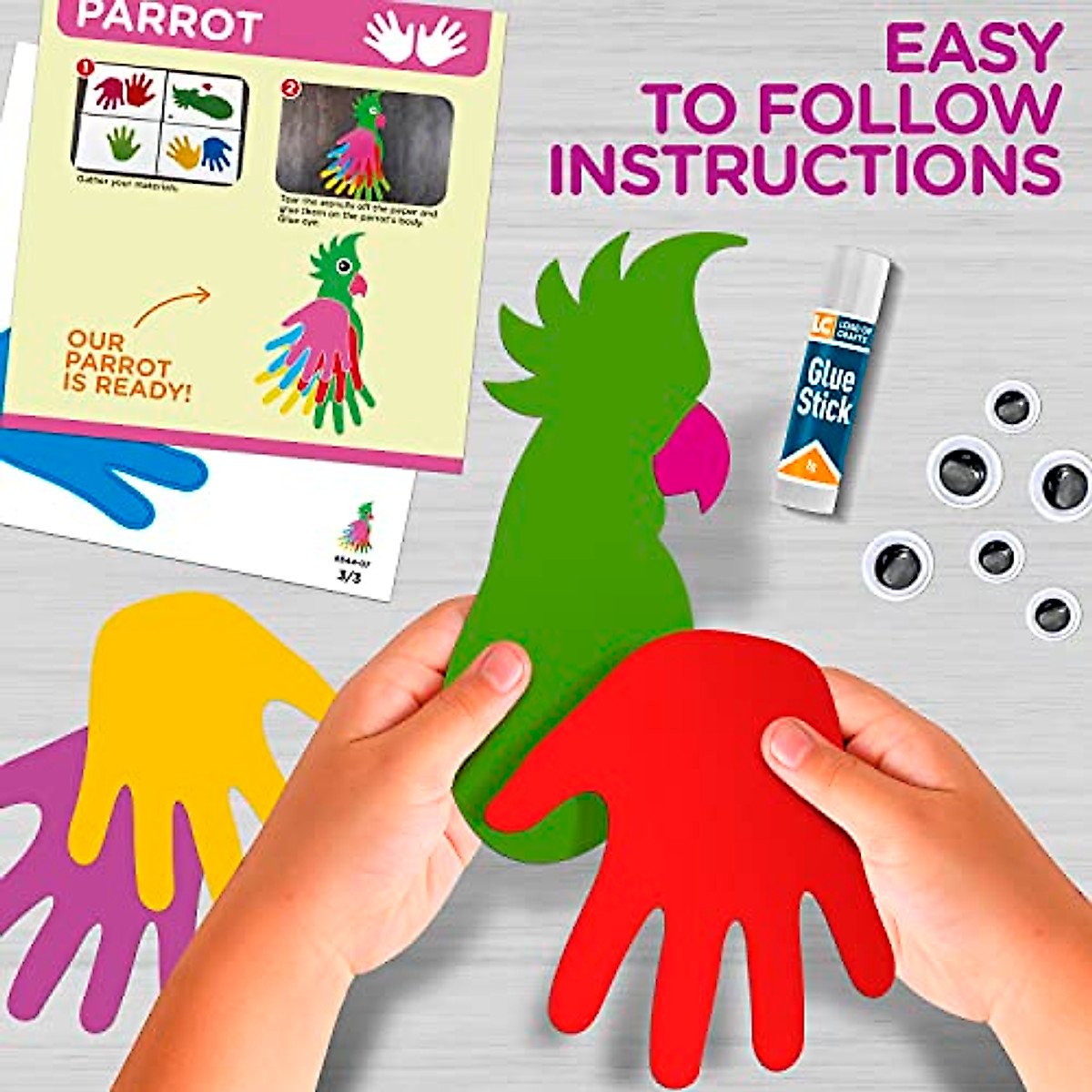 Arts and Craft Kit for Toddlers and Preschoolers, Easy Crafts for Kids Ages 3-5 – Animal Craft Set Includes Supplies and Instructions