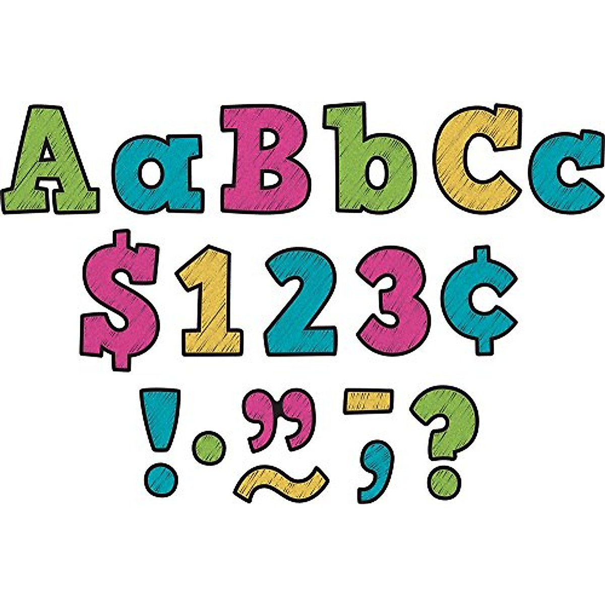 Teacher Created Resources Chalkboard Brights Bold Block 3" Letters (TCR3881)