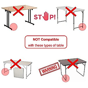 TEH SMART Table Leg Extenders for Folding Table – 4-Pack Table Risers for Straight and Bent Legs – Highly Durable Steel Construction – 16 Inches Height – Ideal for Back Pain (Black, 400x35)