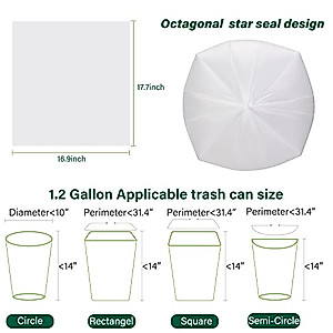 1.2 Gallon Small Trash Bags Biodegradable-Inwaysin 180 Counts Mini Trash Bags, Unscented Small Garbage Bags, Waste Basket Liners for Kitchen, Bathroom, Bedroom, Office, Camping