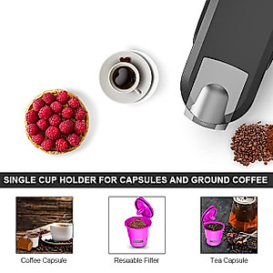 CHULUX Upgrade Single Serve Coffee Maker, 12oz Fast Brewing Machine Brewer Compatible With Pods & Reusable Filter, Auto Shut-Off, One Button Operation, for Hotel, Office, or Travel