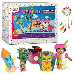 KidsyWinsy 500Pcs Art Craft Activity Kit for Kids, includes Glue, Stickers, Multicolor Sheets, Cut Craft Create Craft Activity Supplies, Christmas Birthday Gift for Age 4-12 Yrs