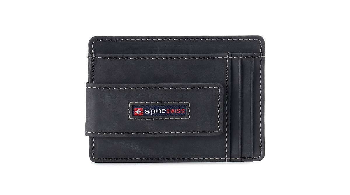 Alpine Swiss Harper RFID Men's Slim Wallet with Money Clip