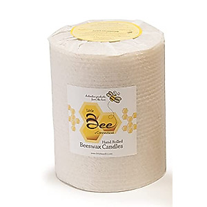 Hand Rolled Beeswax Pillar Candles by Little Bee of Connecticut (6 x 5 Inch Triple Wick)