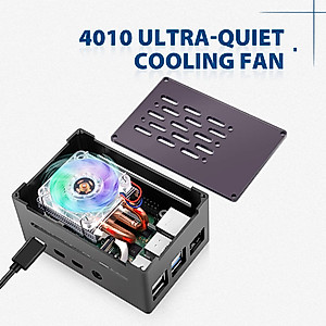 GeeekPi Aluminum Case with ICE Tower Cooler for Raspberry Pi 4, Pi 4 PWM Cooling Fan with Aluminum Heatsink for Raspberry Pi 4 Model B Only